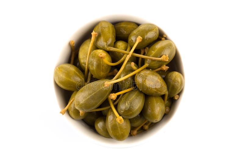 Bowl of canned capers stock image. Image of background - 83770191