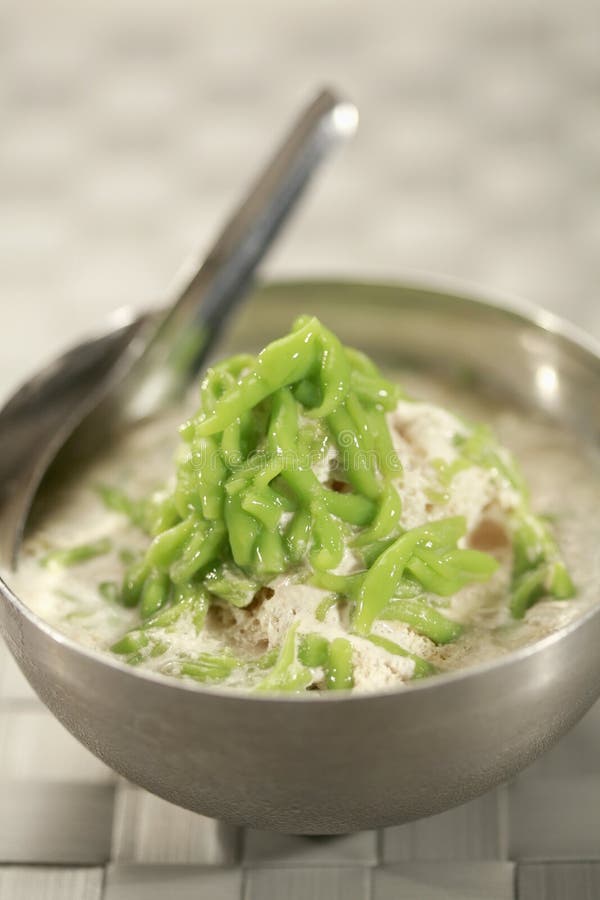 Bowl of Cendol Traditional Dessert with Orchid on Background Stock ...