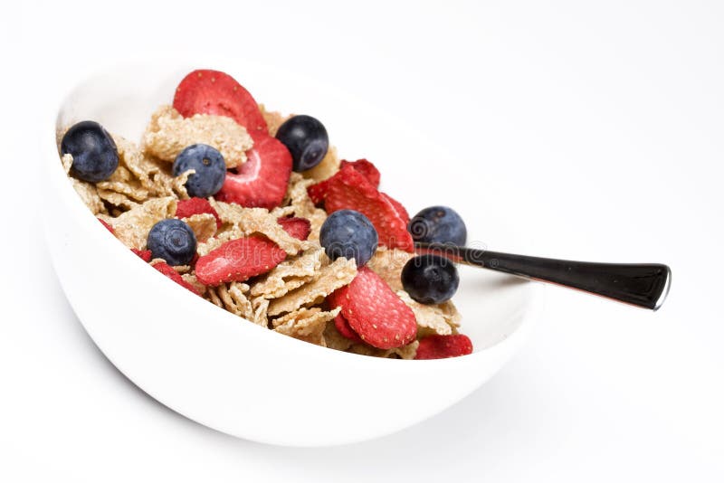 Bowl of cereal with spoon stock image. Image of sugar, bowl - 399461