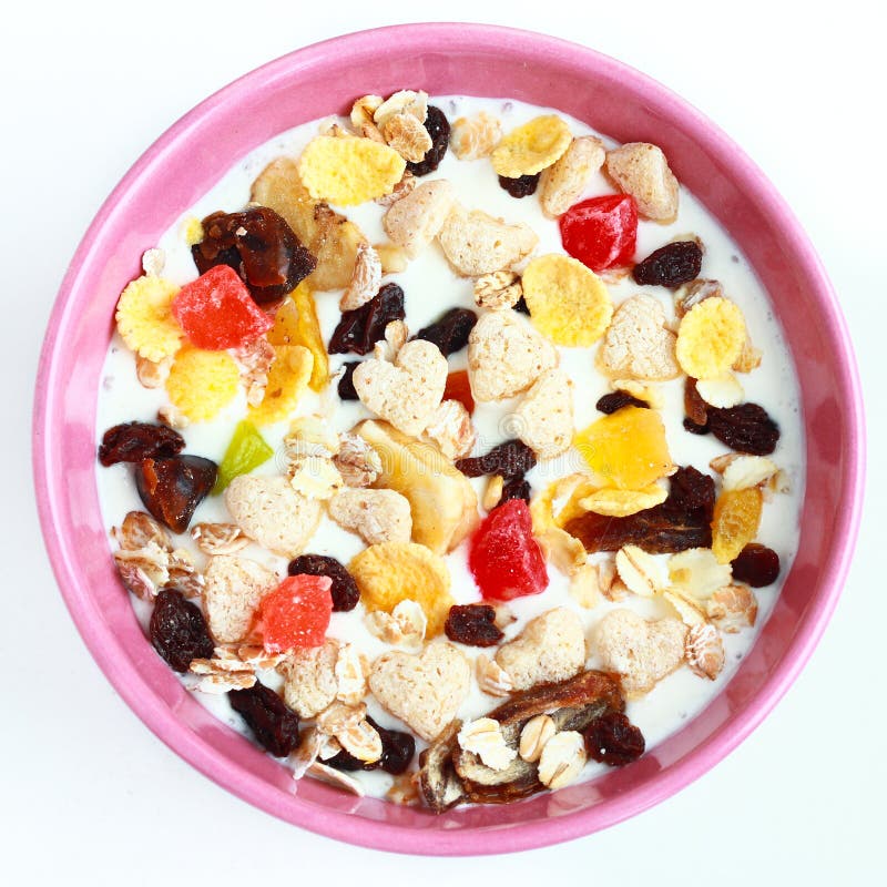 Bowl of cereals muesli stock photo. Image of fiber, grain - 50610324