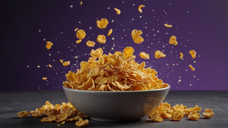 Bowl of Cheerios Cereal Falling Out with Motion Blur Effect Stock ...