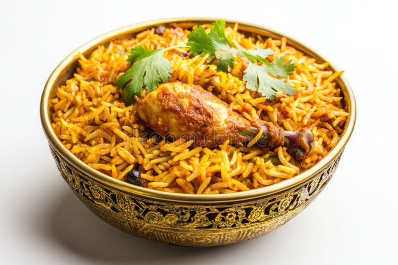 Bowl of Chicken and Rice with Green Herbs Stock Image - Image of lunch ...