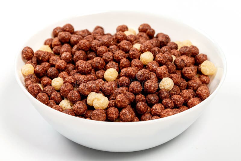 Bowl of Chocolate and Milk Corn Balls for Breakfast Stock Photo - Image ...