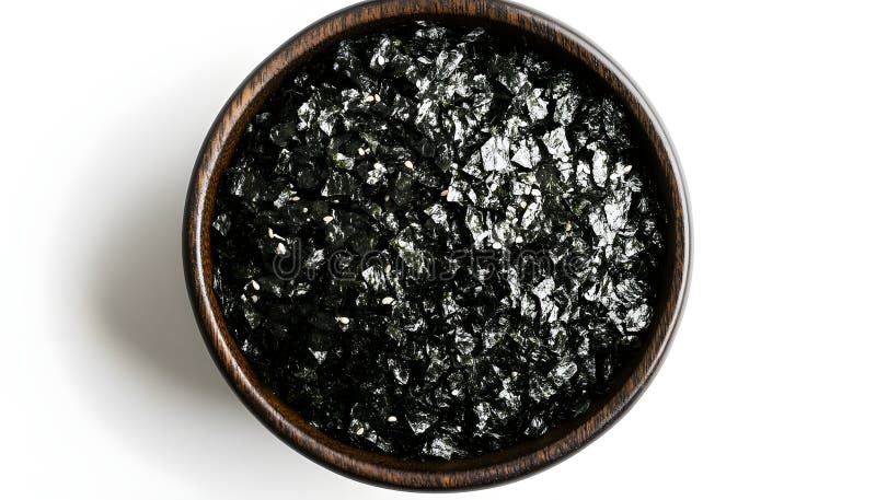 Bowl with Chopped Nori Sheets Isolated on White, Top View Stock Image ...