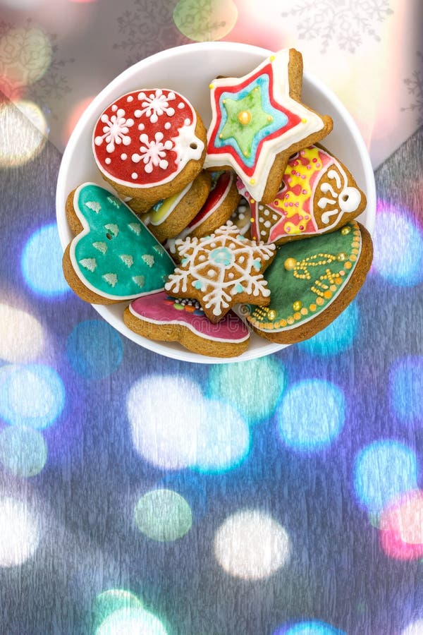 Bowl of Christmas Homemade Gingerbread Cookies Stock Image - Image of ...