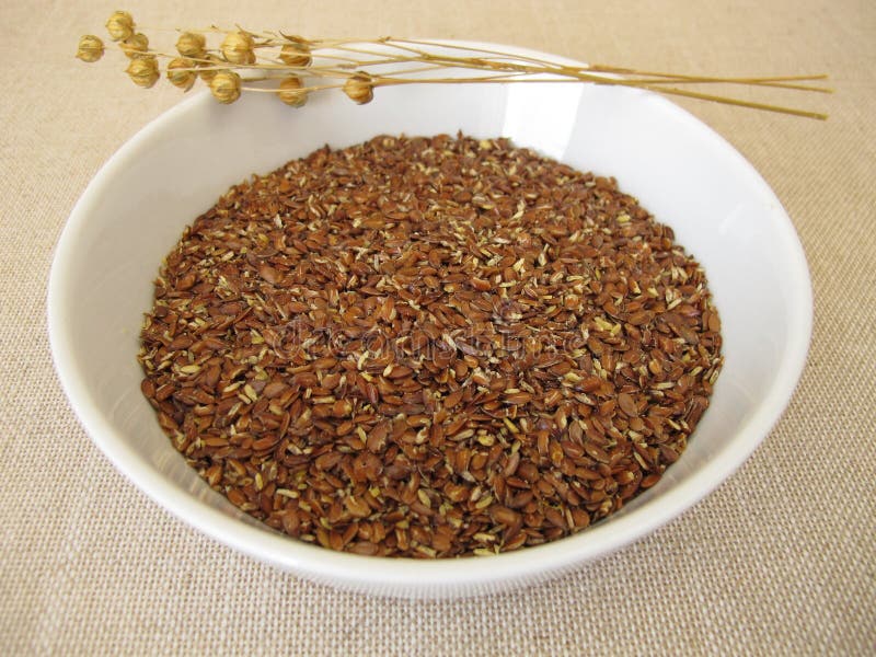 A Bowl of Coarsely Ground Flax Seeds Stock Image - Image of herbal ...