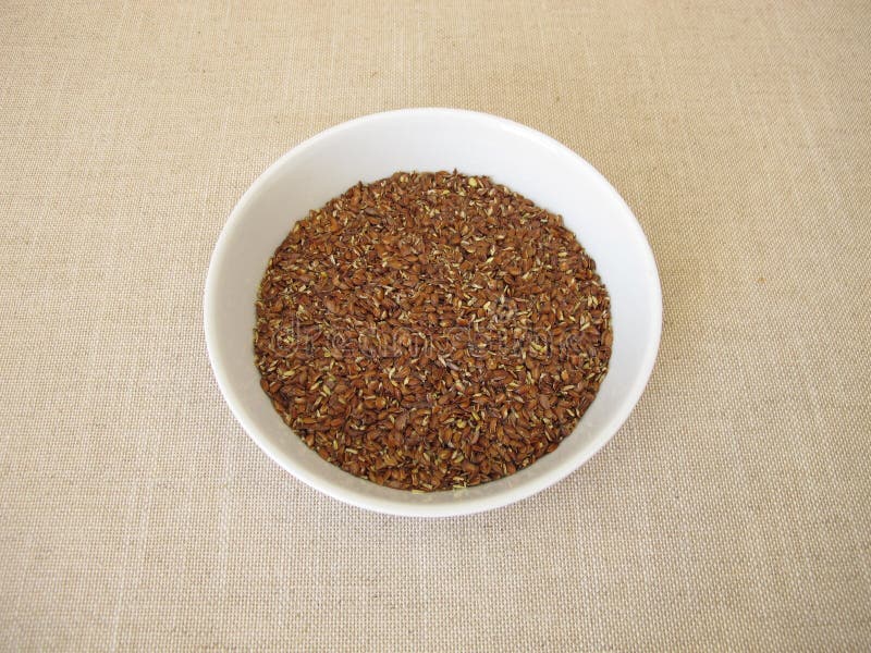 A Bowl of Coarsely Ground Flax Seeds Stock Image - Image of linseed ...