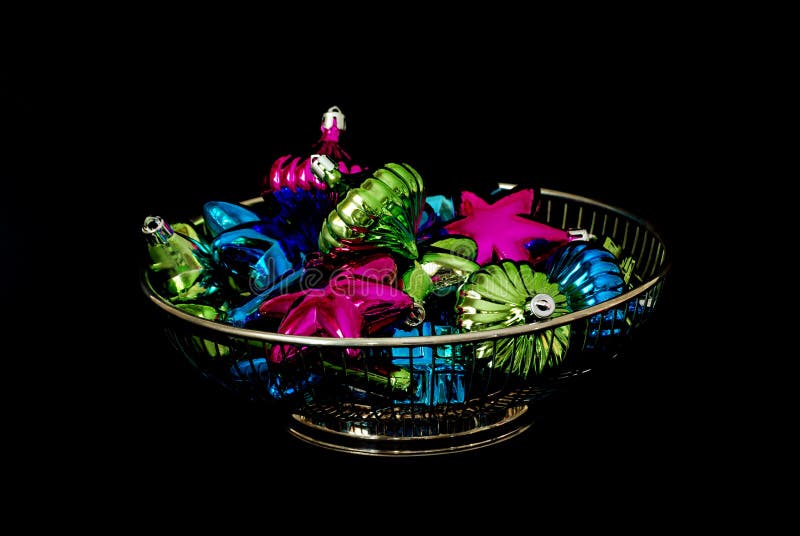 Bowl of Colorful Decorations Stock Photo - Image of yuletide ...