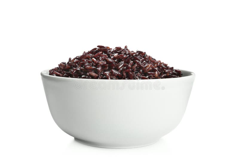 Bowl of Cooked Brown Rice Isolated Stock Image - Image of grain, eating ...