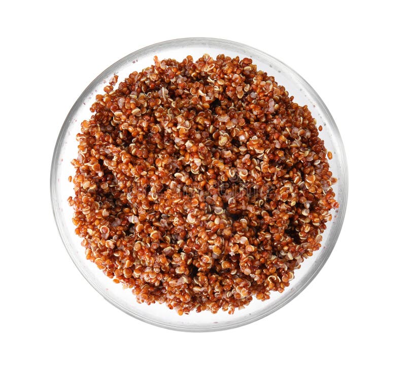 Bowl with Cooked Red Quinoa Isolated on White Stock Image - Image of ...