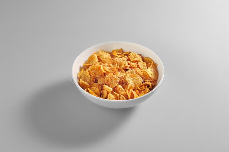 Bowl with Corn Flakes Portion Stock Photo - Image of bowl, isolated ...