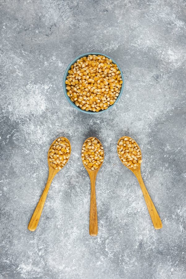 Bowl of Corn Kernels on Marble Background Stock Photo - Image of grain ...