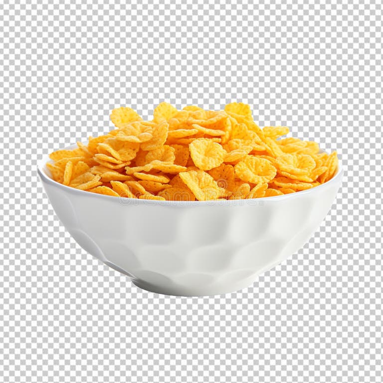 Bowl with Cornflakes Isolated on Transparent Background Stock Photo ...