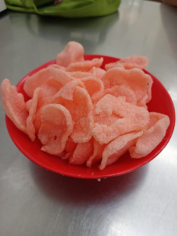 A Bowl of Crispy Rice Crackers Stock Image - Image of snacks, side ...