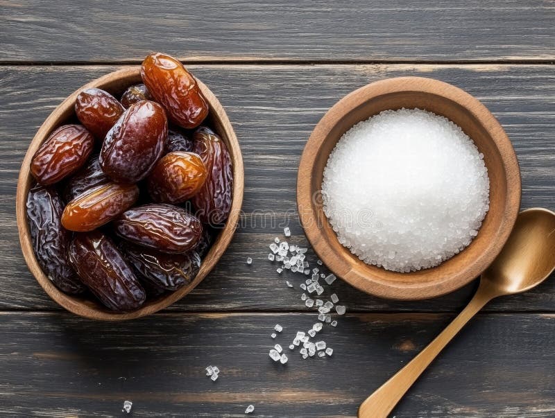 A Bowl of Dates and a Bowl of Sugar Stock Illustration - Illustration ...