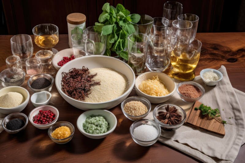 A Bowl of Deconstructed Recipe Ingredients, with Each Ingredient ...