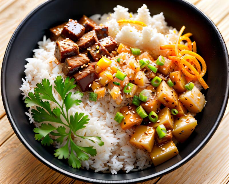 Bowl of Delicious Hawaiian Poke. AI-generated Stock Illustration ...