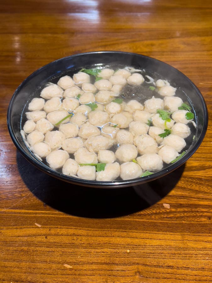 A Delicious Bowl of Fish Ball Soup Stock Image - Image of balls, dishes ...