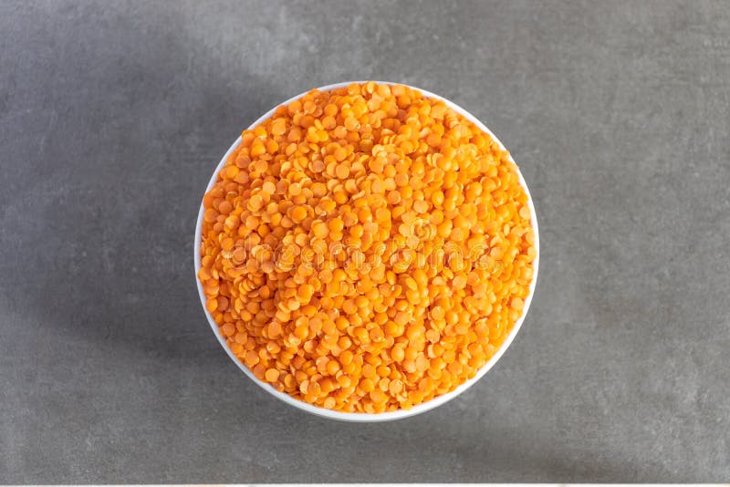 Bowl of Dhal Seeds Top View Neutral Background Stock Photo - Image of ...