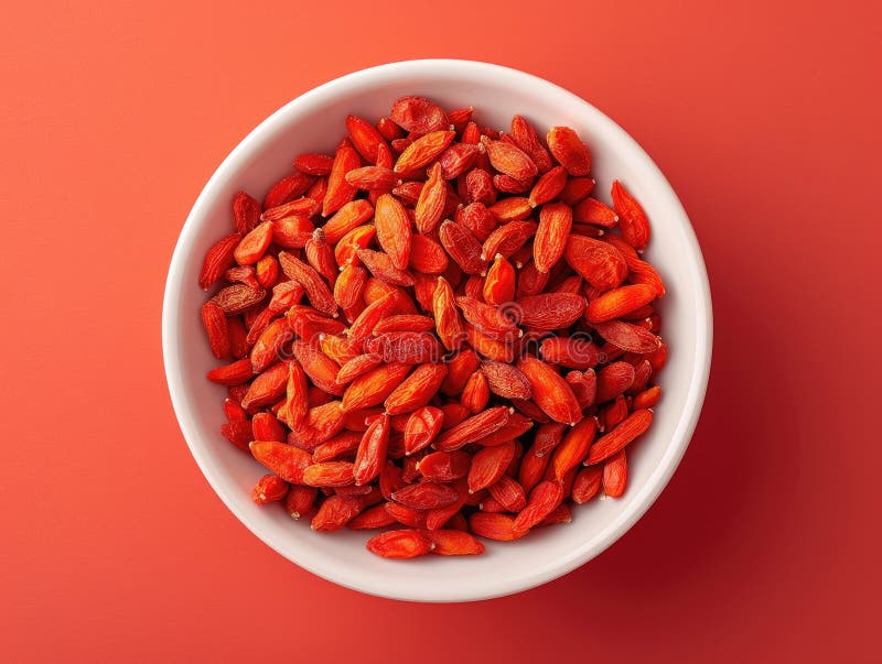 Bowl of Dried Goji Berries Emphasizing the Vibrant Red Color and ...