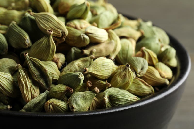 Bowl of Dry Cardamom Pods, Closeup View Stock Photo - Image of plant ...