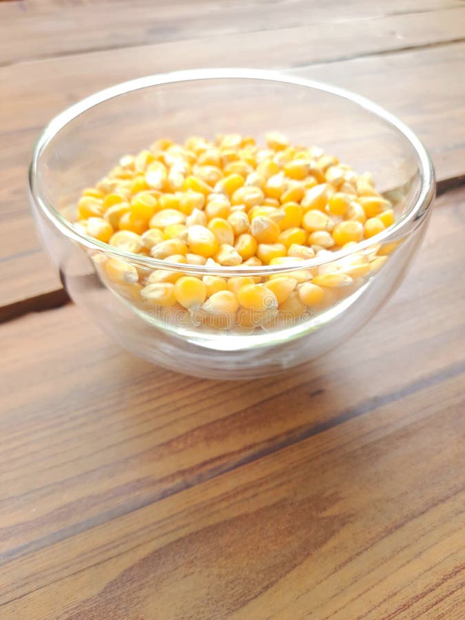 A Bowl of Dry Corn Kernels As an Ingredient for Making Popcorn Stock ...