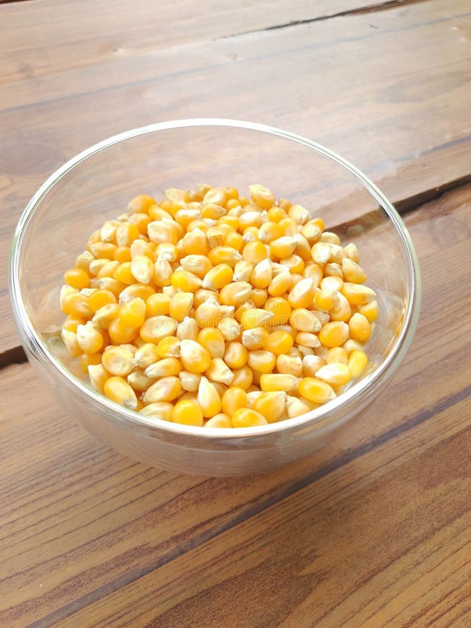 A Bowl of Dry Corn Kernels As an Ingredient for Making Popcorn Stock ...