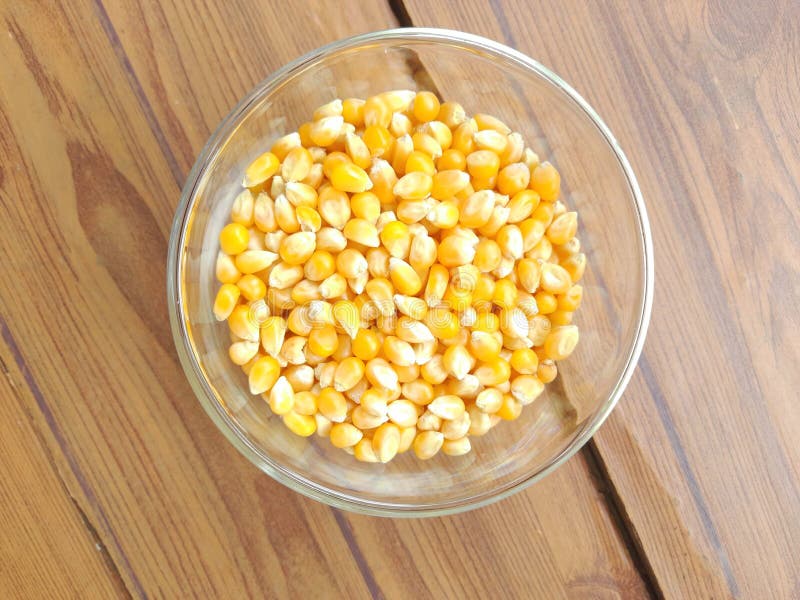 A Bowl of Dry Corn Kernels As an Ingredient for Making Popcorn Stock ...
