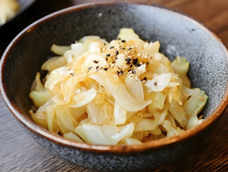 A Bowl of Fermented Cabbage Stock Illustration - Illustration of ...