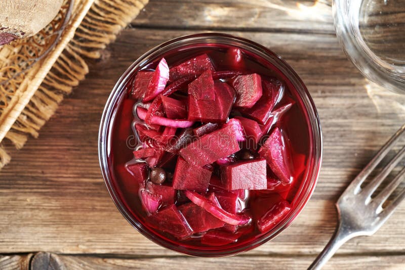 A Bowl of Fermented Red Beet Kvass in a Transparent Glass Bowl Stock ...