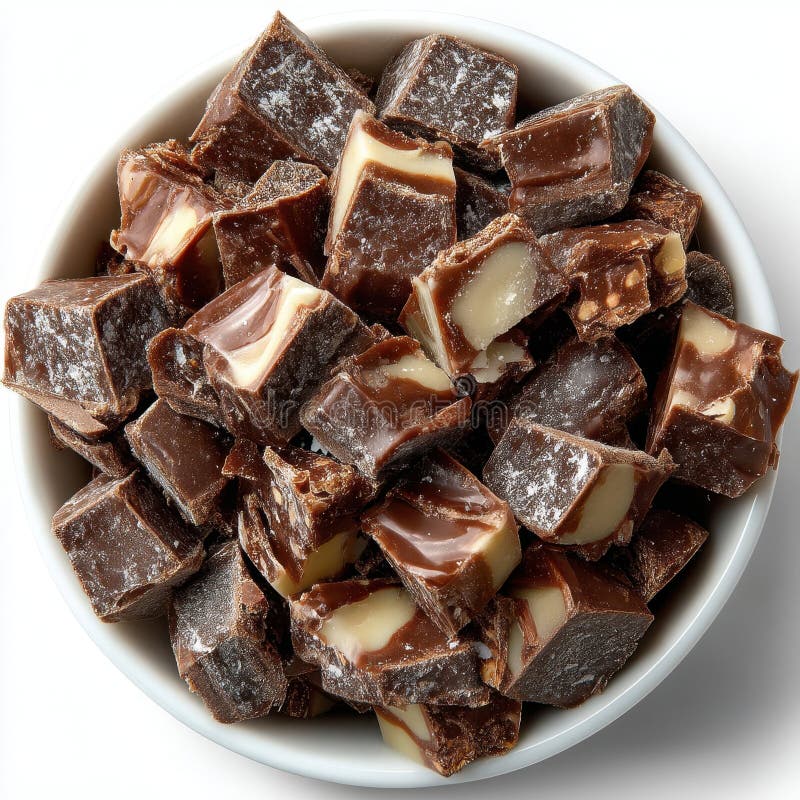 Bowl Filled with Assorted Candy Bar Chunks on a Transparent Background ...