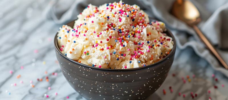 Bowl of Sprinkles with Spoon Stock Image - Image of colorful, dessert ...