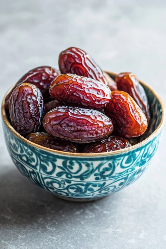 A Bowl Filled with Dates on a Table, Perfect for Snacking or Serving As ...