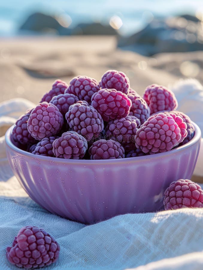 Bowl Filled Fresh Raspberries Beach Stock Photos - Free & Royalty-Free ...