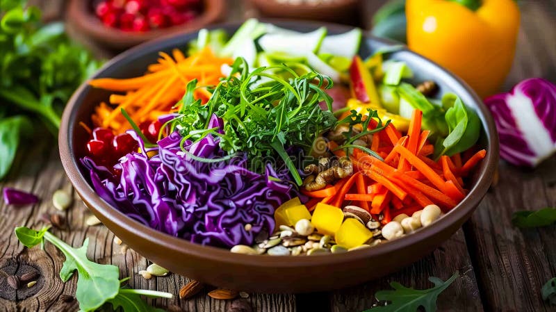 A Bowl Filled with Lots of Different Types of Vegetables Stock Photo ...
