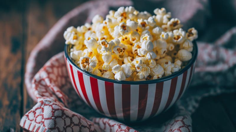 A Delicious Bowl of Popcorn on a Table Stock Photo - Image of tabletop ...