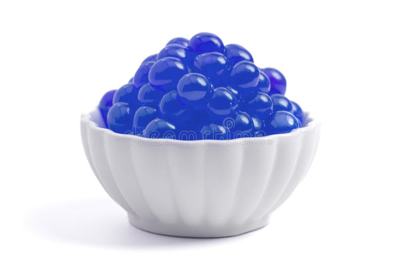 A Bowl Filled with Popping Boba on a White Background Stock Photo ...