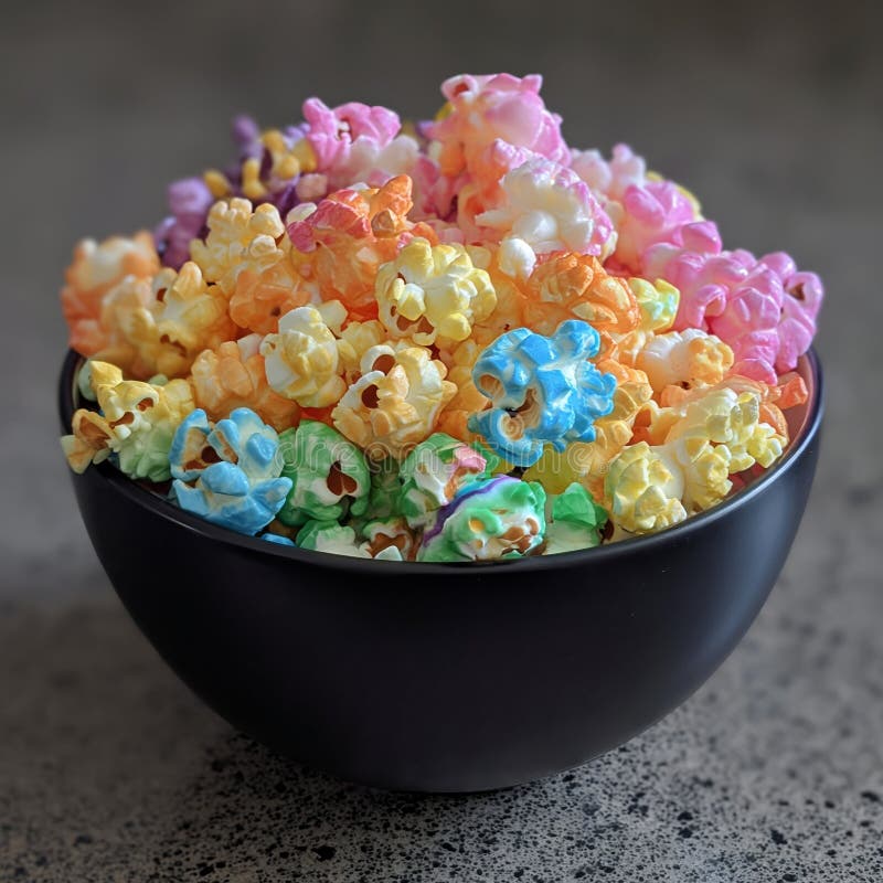 LGBT-themed Rainbow Popcorn in Bowl Stock Image - Image of variety ...