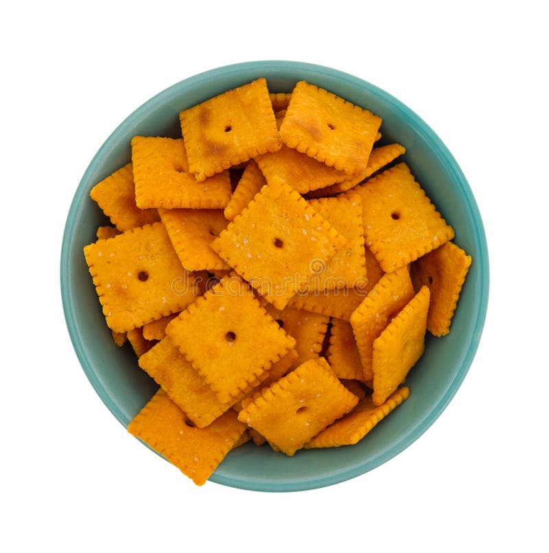 Bowl Filled with Small Cheese Crackers. Stock Image - Image of snack ...