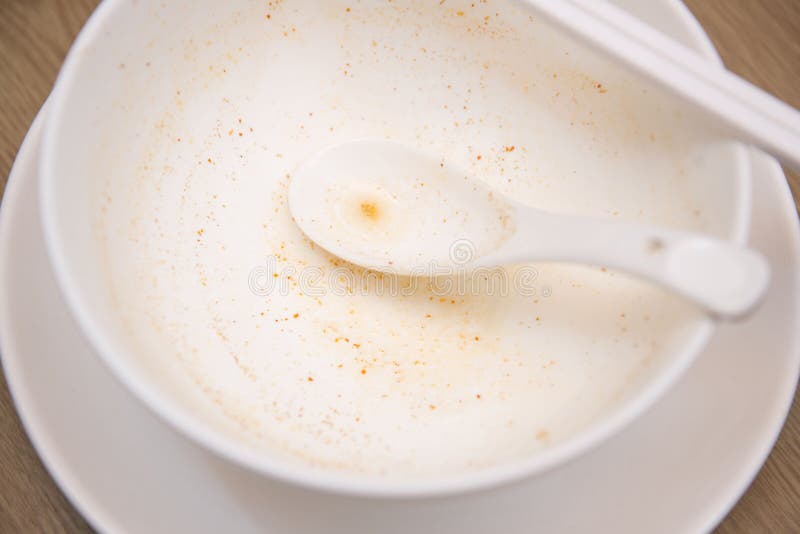Bowl after Finish Eating Spicy Soap Stock Image - Image of dish, messy ...