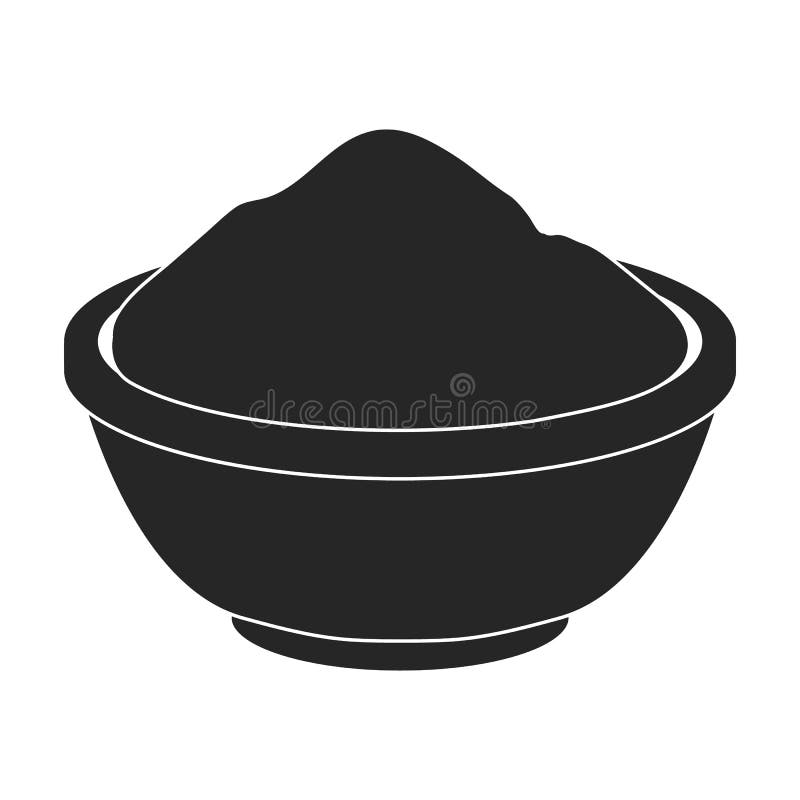 Bowl Flour Vector Icon.Cartoon Vector Icon Isolated on White Background ...