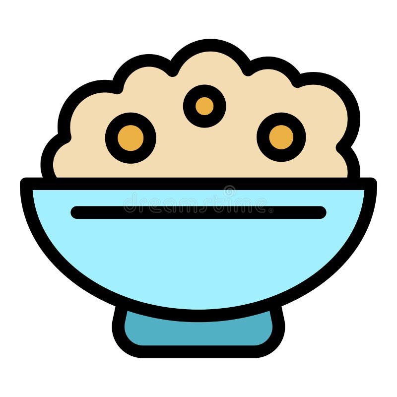 Bowl Food Icon Color Outline Vector Stock Vector - Illustration of ...
