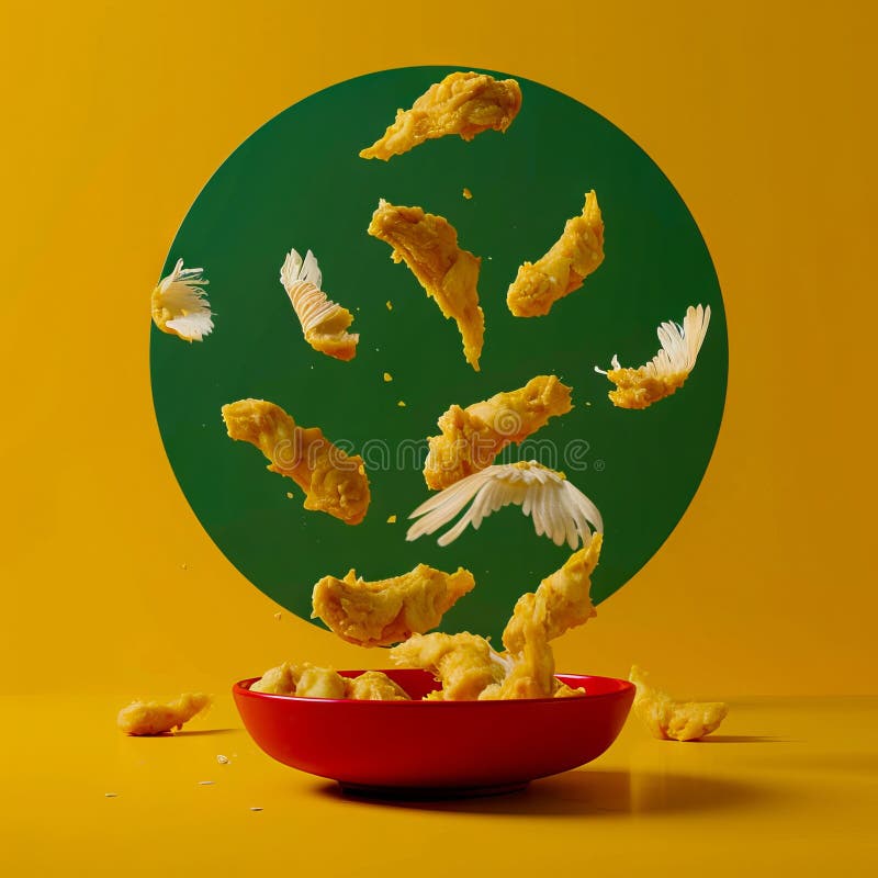 A Bowl of Food with a Piece of Paper Flying Out of it Stock Image ...