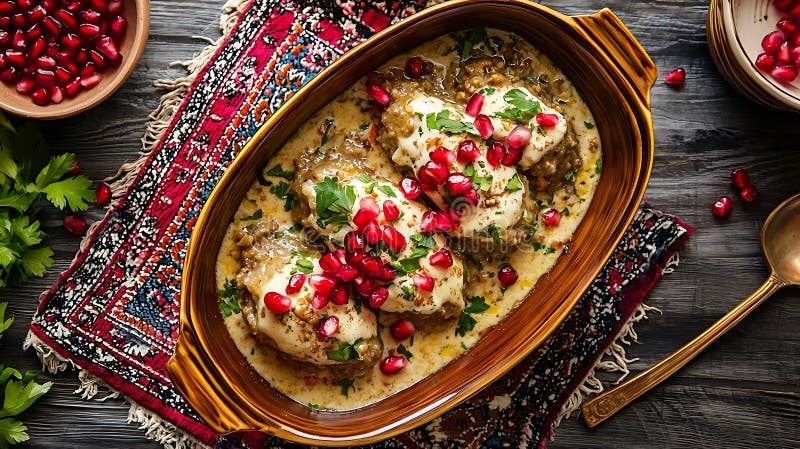 Bowl of Food with a Red Cloth Underneath it Stock Image - Image of ...
