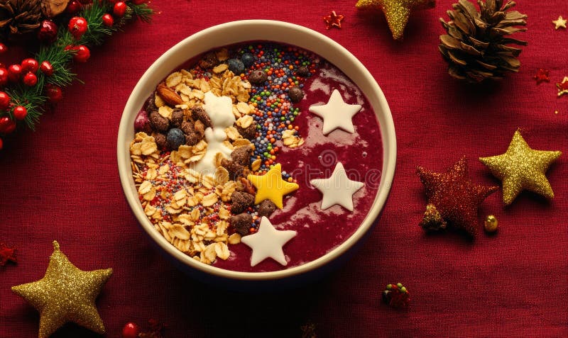 A Bowl of Food with a Star on it Stock Photo - Image of food ...