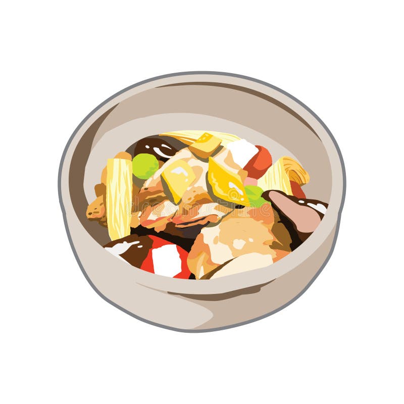 Bowl of Food. Vector Illustration Decorative Design Stock Vector ...