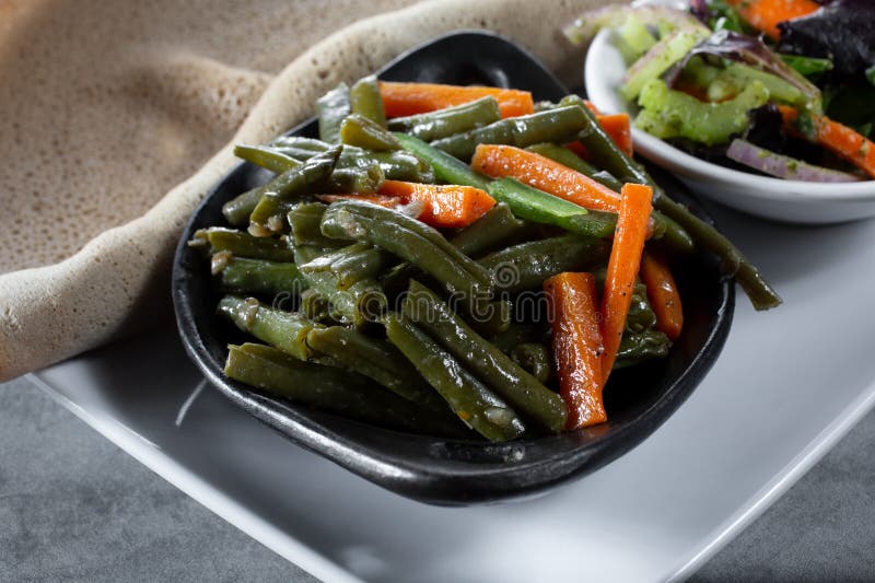 Bowl of Fossolia, Ethiopian Food Stock Photo - Image of menu, injera ...