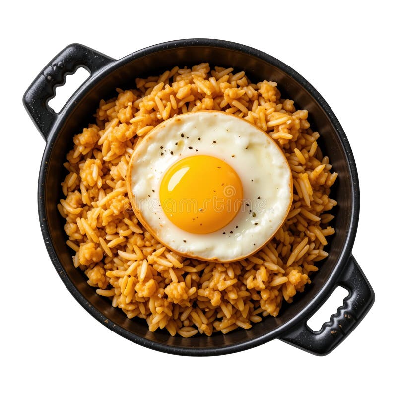 Bowl of Fragrant Fried Rice Topped with Sunny Side Up Egg, Delicious ...
