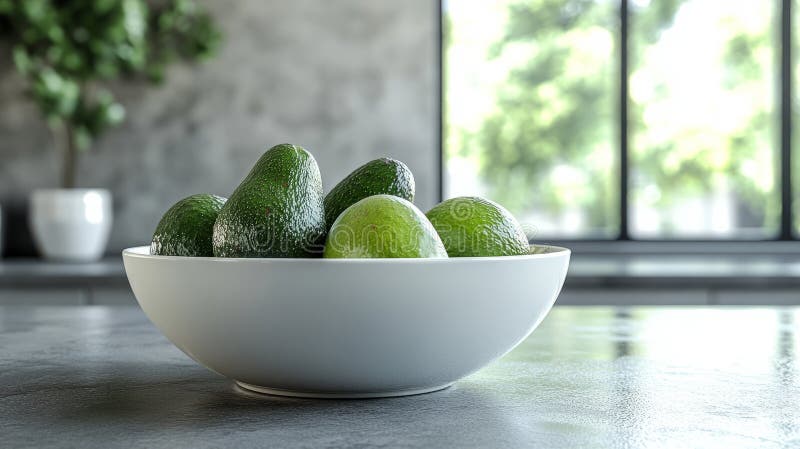 Bowl Fresh Avocados Kitchen Countertop Stock Photos - Free & Royalty ...