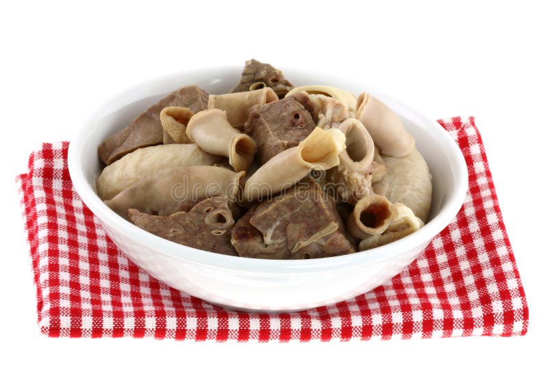 A Bowl of Fresh Chitterlings (Pork Intestines) and Stock Image - Image ...